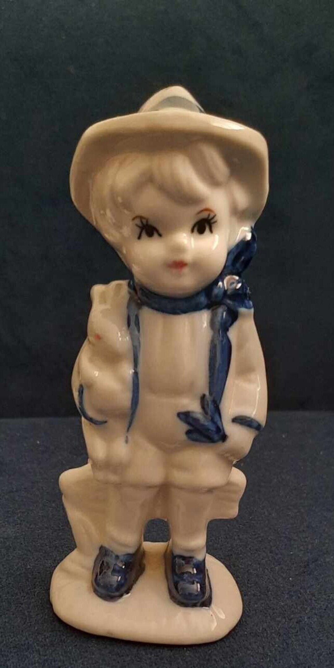 Medium 4.5 Delft Blue Figurine. Miniature Delft Blue Hand Painted Boy ...