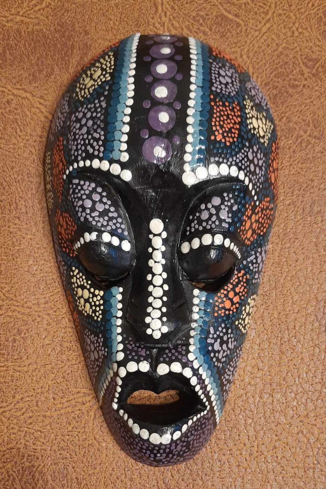 African Wood Mask. African 8" Ebony Mask. Wooden Wall Mask. Handmade ...