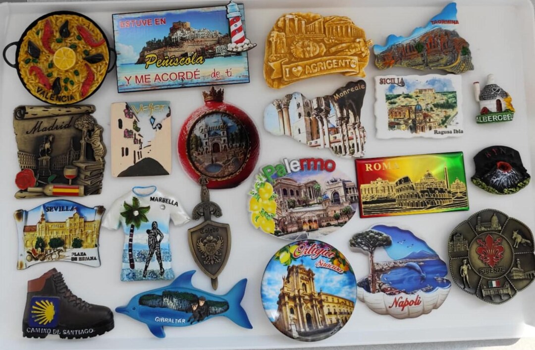 Italian & Spanish Magnets. Rome, Florence, Naples, Palermo, Taormona ...