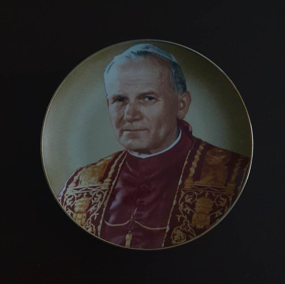 Pope John Paul II Plate. Vintage Large Commemorative Plate. 1984 Pope's ...