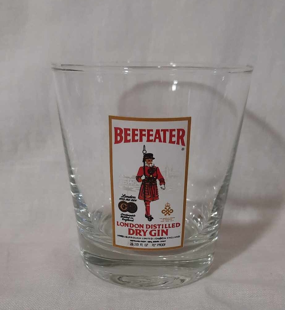 Beefeater London Dry Gin Promo Glass. Vintage Drinking Glass. Vintage ...