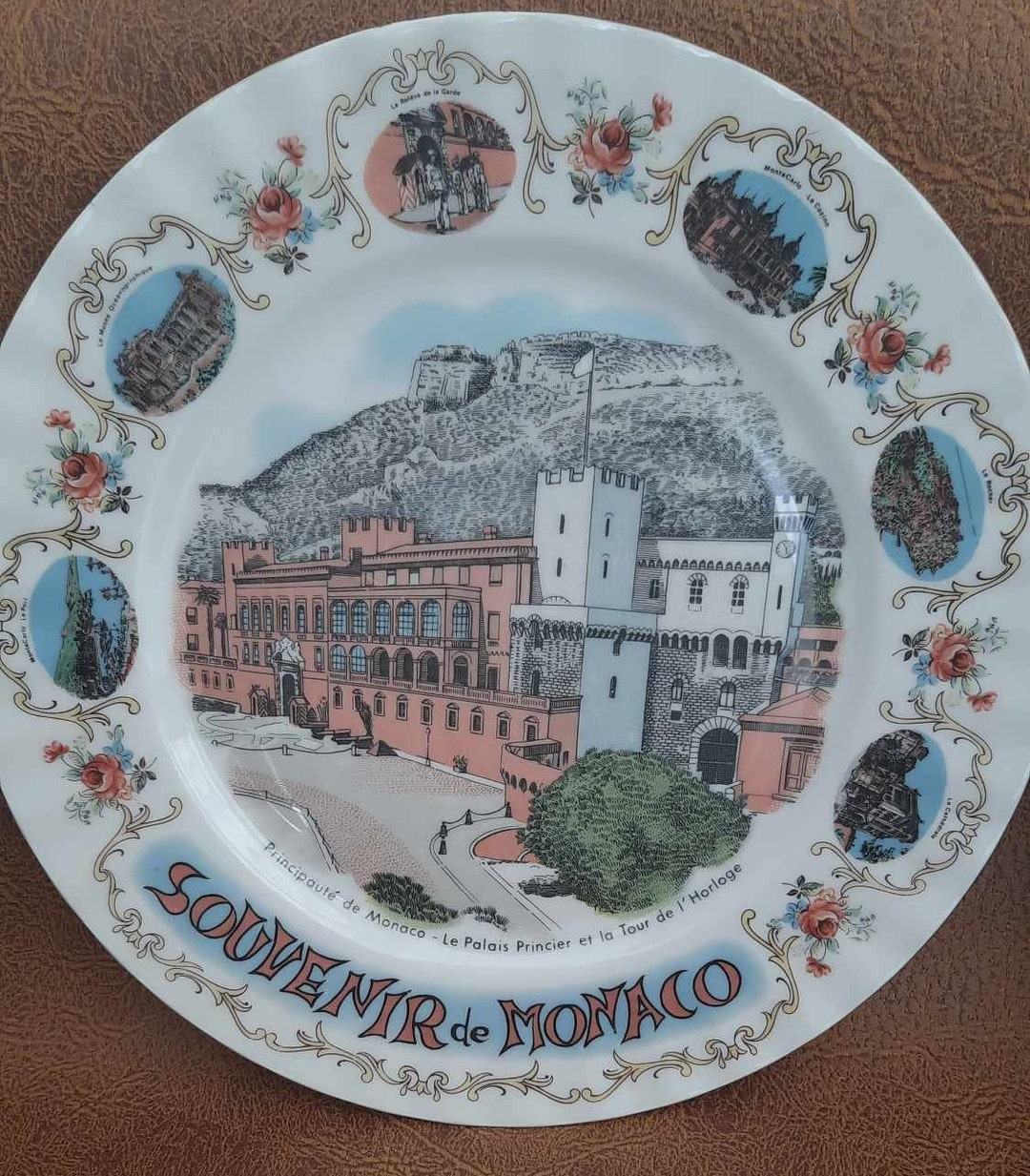 10" Monaco Large Porcelain Wall Plate. Vintage Souvenir From Monaco ...