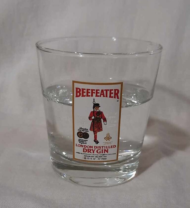 Beefeater London Dry Gin Promo Glass. Vintage Drinking Glass. Vintage ...