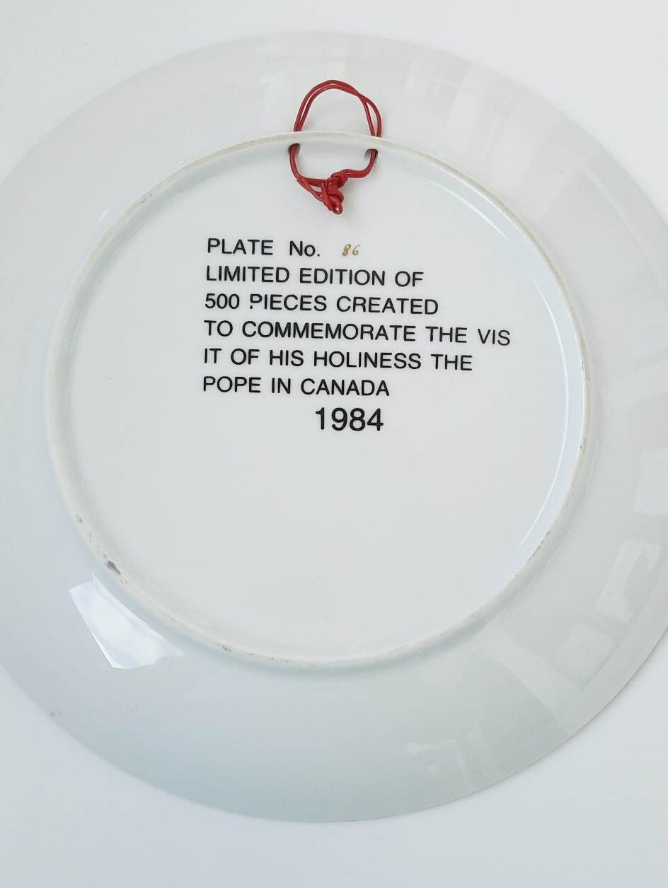Pope John Paul II Plate. Vintage Large Commemorative Plate. 1984 Pope's ...