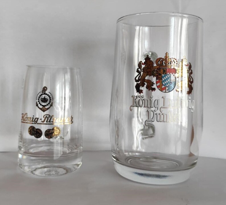 Rare Konig Beer Glasses. Konig Glassware. German Beer Glasses ...