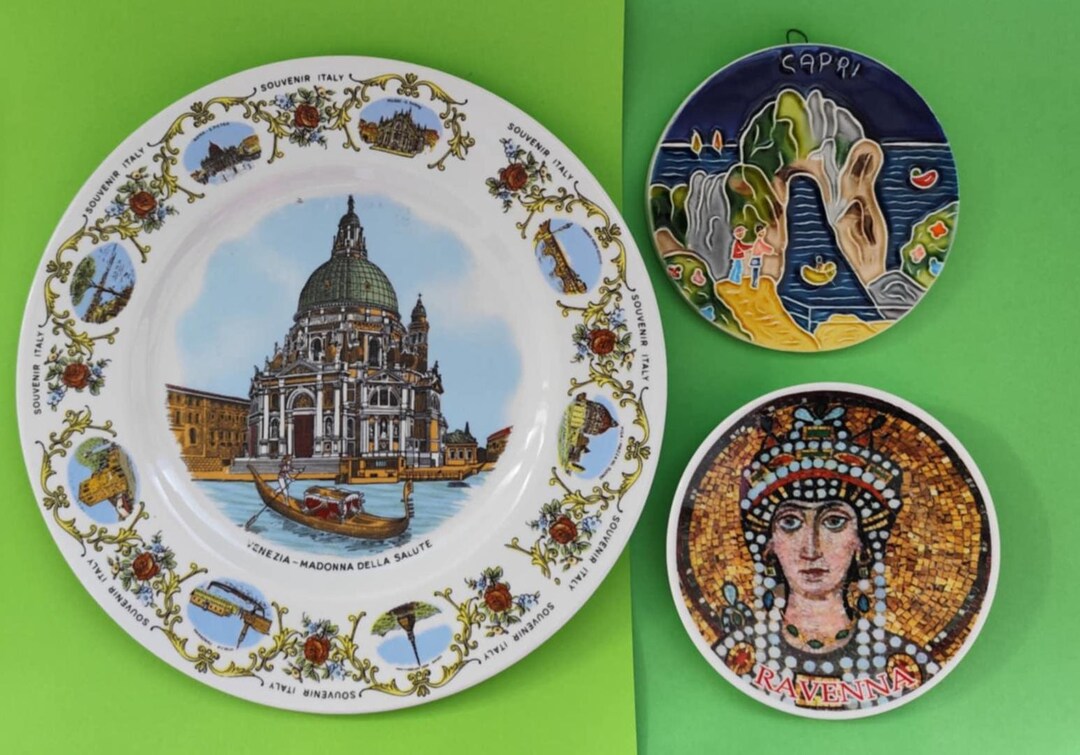 Vintage Italian Wall Decor From Venice, Capri and Ravenna. Souvenirs ...