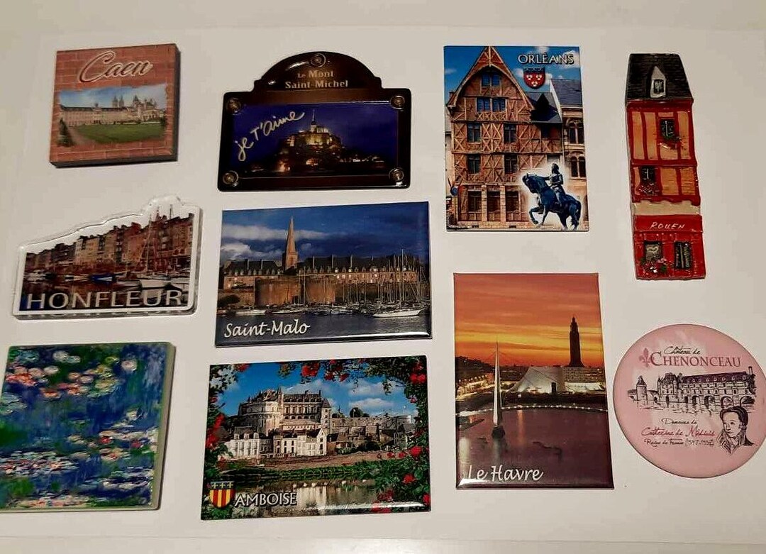 French Magnets. Souvenirs From France. Rouen, Havre, Orleans, Saint ...