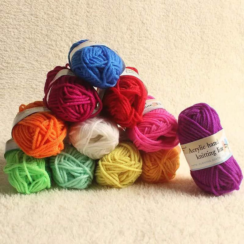Crochet Yarn Pack 12 Vibrant Colors - Etsy
