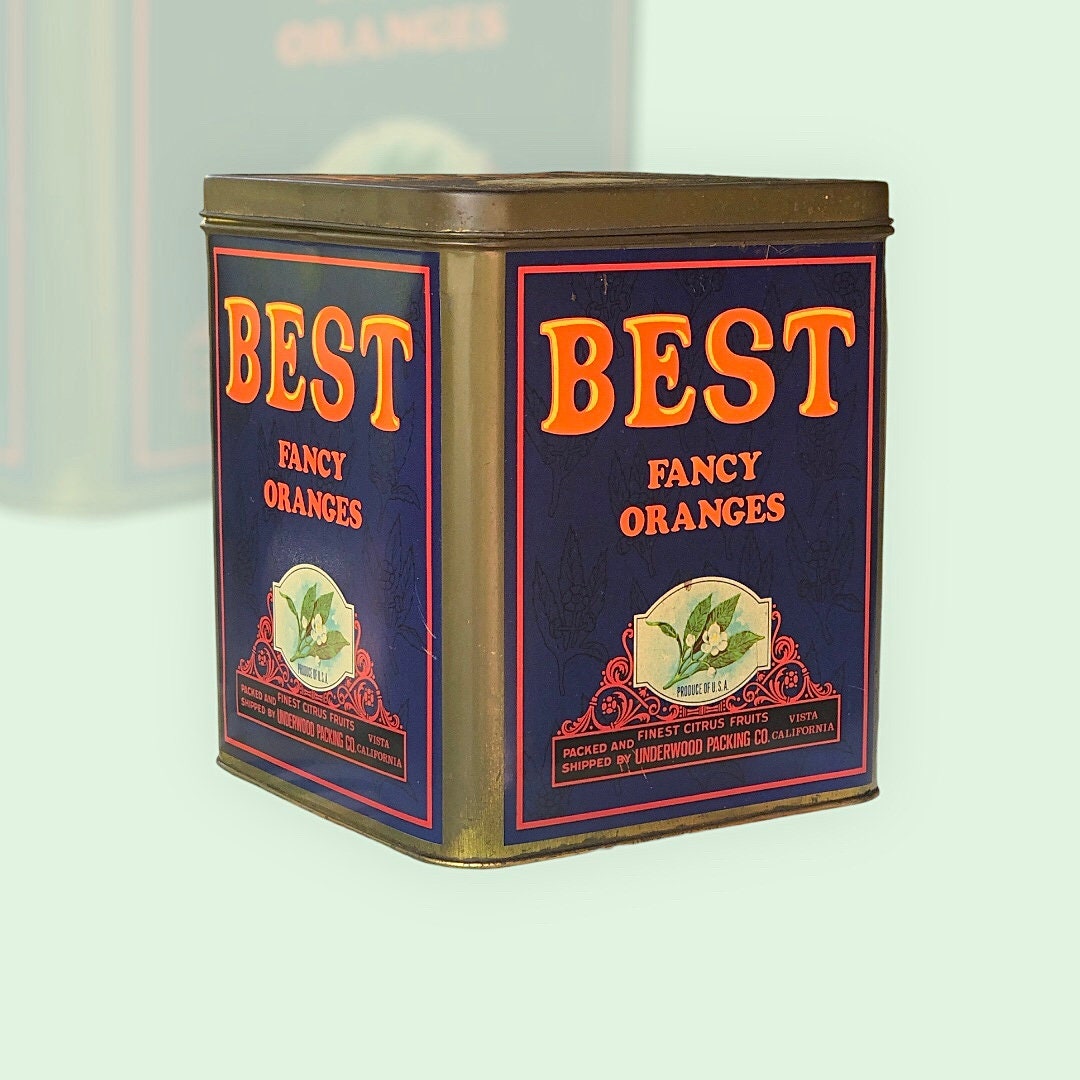 Large Vintage Tin Box best Fancy Oranges Vista, California - Etsy