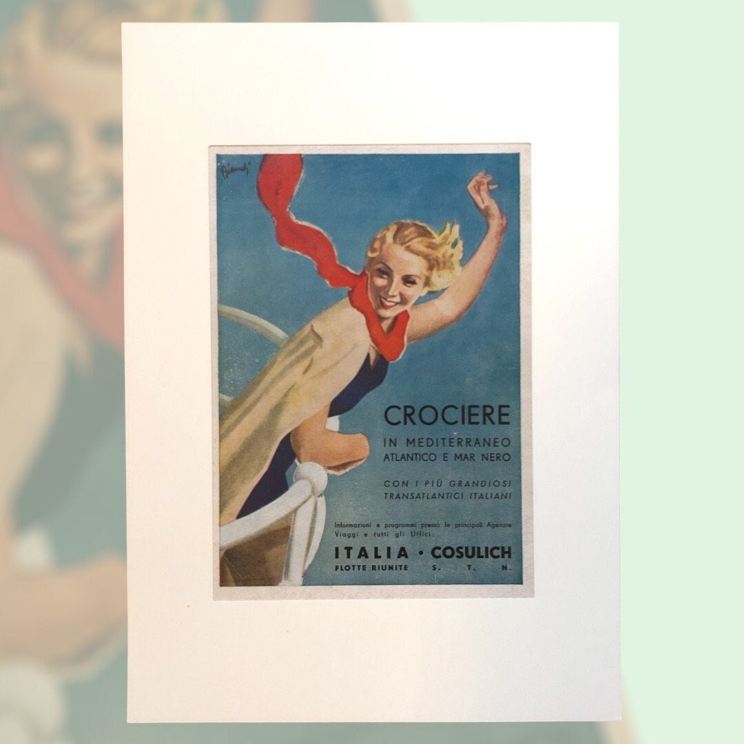 Advertisement From the 1930s “crociere” Cosulich - Italia Flotte ...