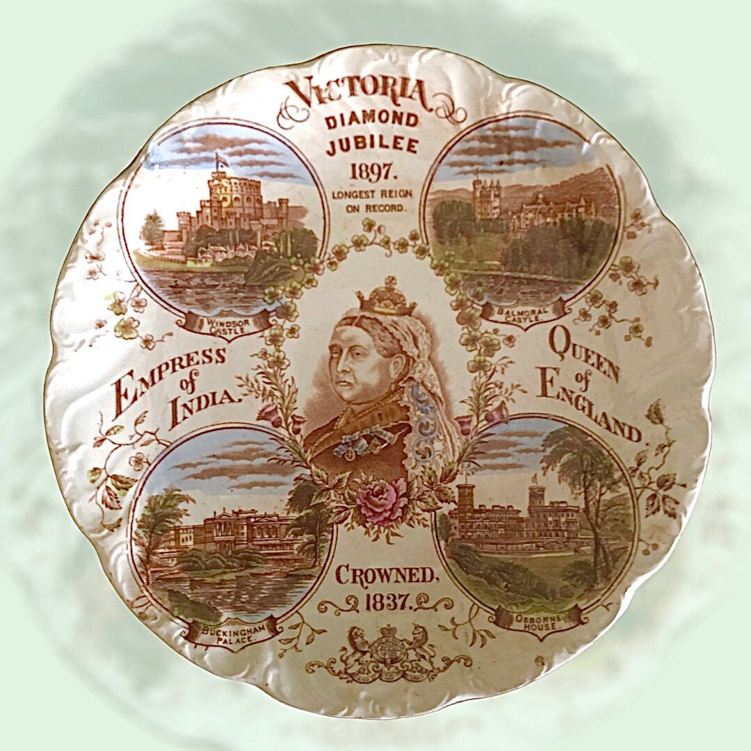 Queen Victoria Diamond Jubilee Commemorative Plate 1897, English ...