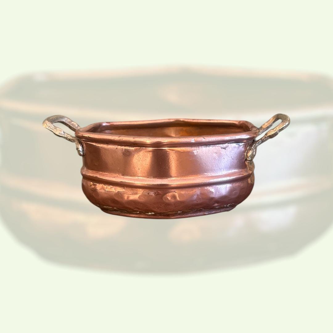 Vintage Copper Flower Holder or Pocket Emptyer - Decorative Object With ...