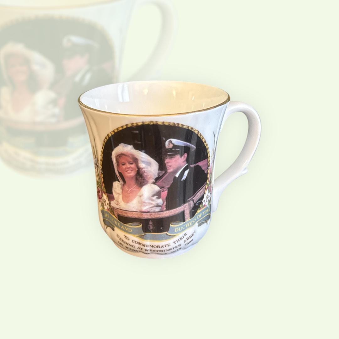 Prince Andrew and Sarah Ferguson Wedding Mug 1986 Fenton - British ...