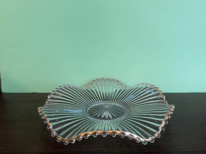 1960s Glass Fruit Salad Bowl With Plate - Vintage Glass Fruit Bowl With ...