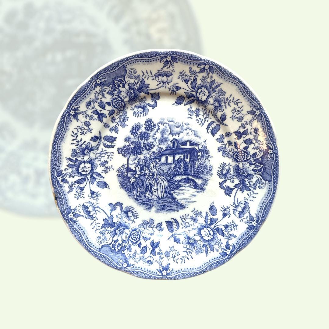 Vintage Blue and White Collectible Plate - Ironstone Tableware Made in ...