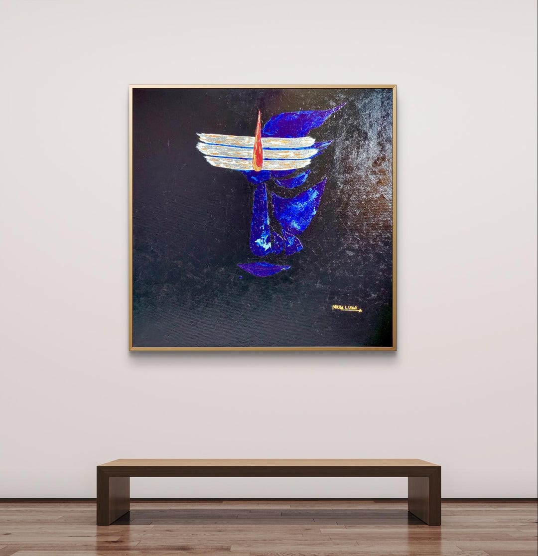 Lord Shiva Abstract Knife Painting - Adiyogi Mahayogi Art - Etsy