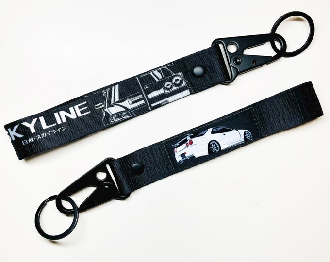 Japan Jdm Anime Car Skyline R34 Gtr Wrist Strap Car Key Lanyard Jet Tag ...