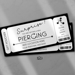 Piercing Voucher Custom Nose Piercing Gift Certificate Template 18th ...
