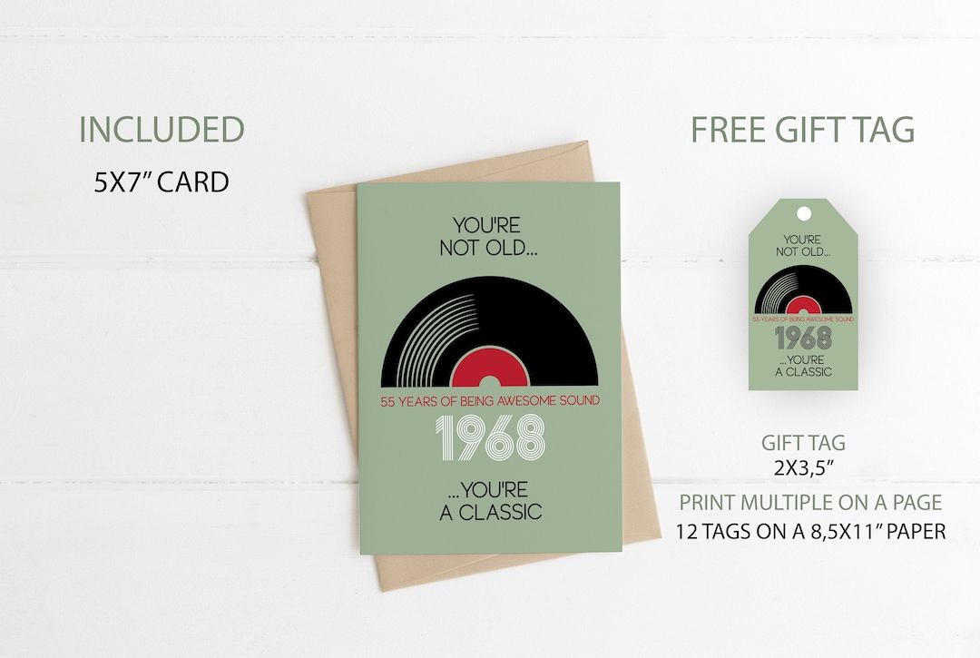 Record Birthday Card - Personalise by Yourself - Printable Surprise ...