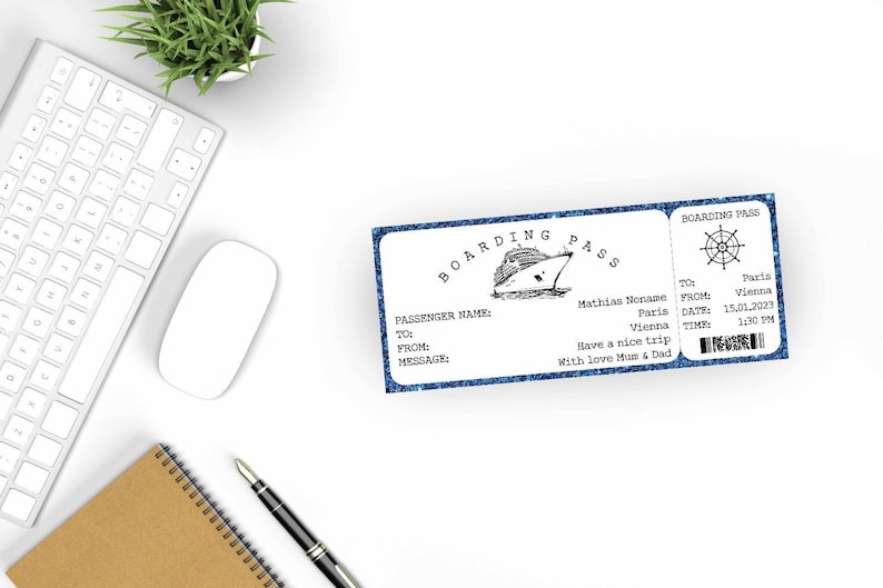 Boat Trip Voucher Personalise Ship Boarding Pass Fake Boat - Etsy