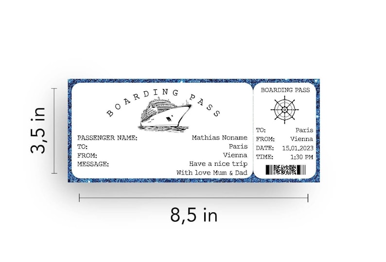 Boat Trip Voucher Personalise Ship Boarding Pass Fake Boat - Etsy