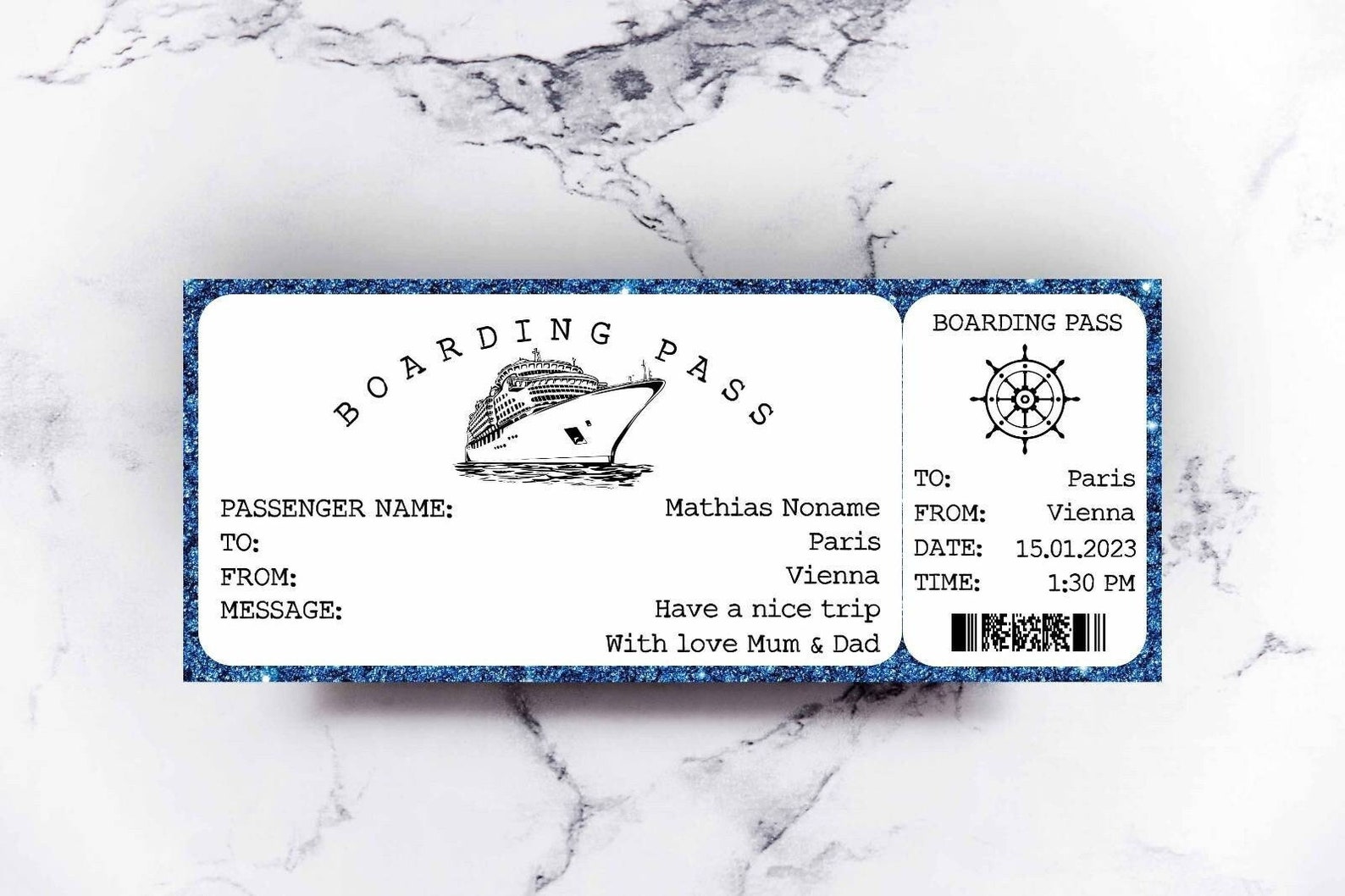 Boat Trip Voucher Personalise Ship Boarding Pass Fake Boat - Etsy