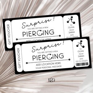 Piercing Voucher Custom Nose Piercing Gift Certificate Template 18th ...