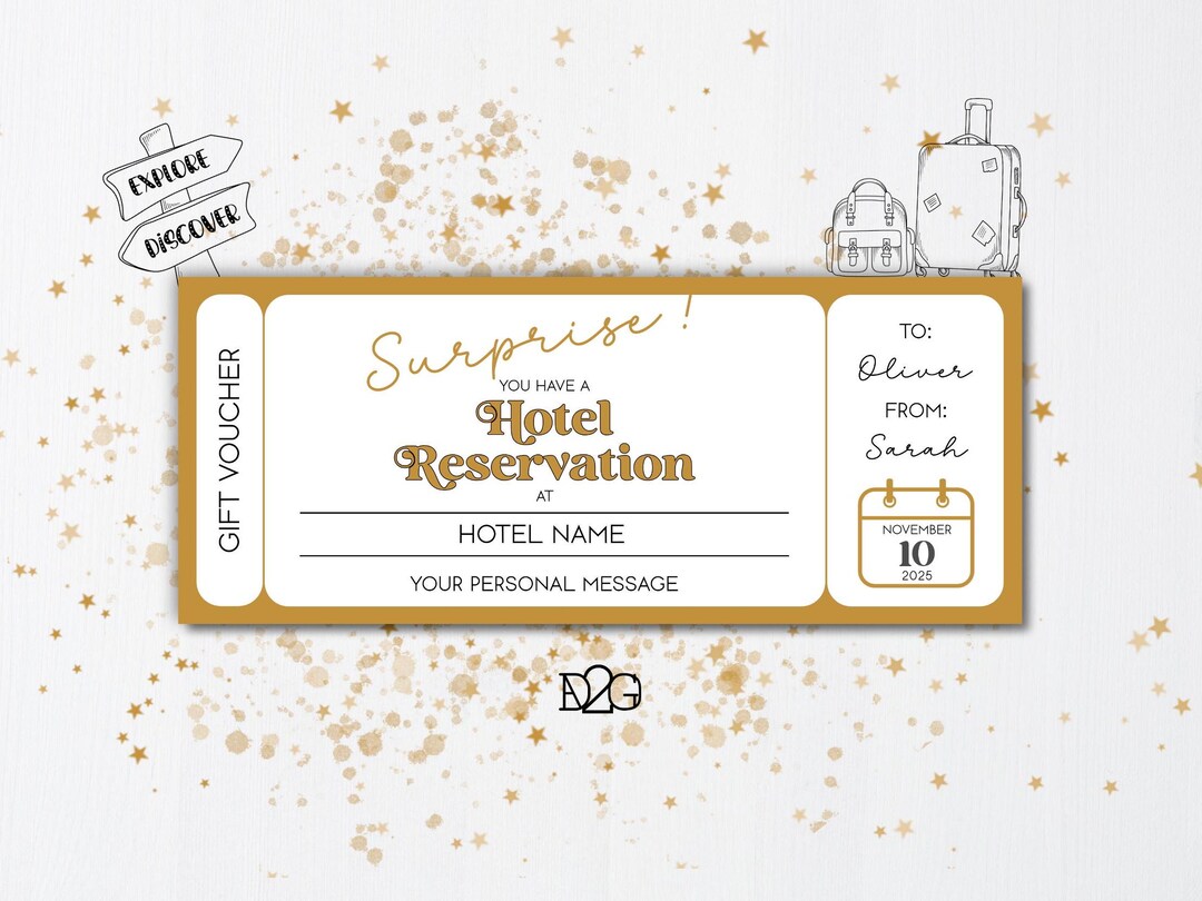 Hotel Voucher Gift Certificate Template Hotel Coupon Template Surprise ...