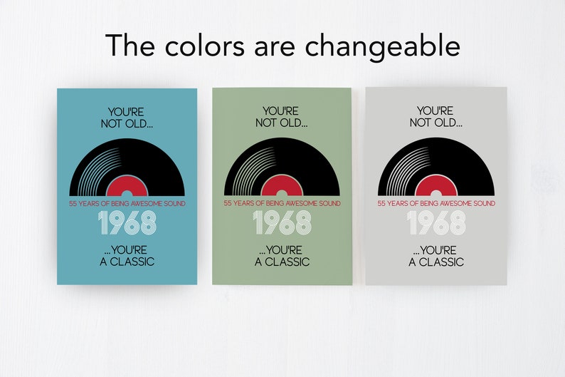 Record Birthday Card Personalise by Yourself Printable - Etsy