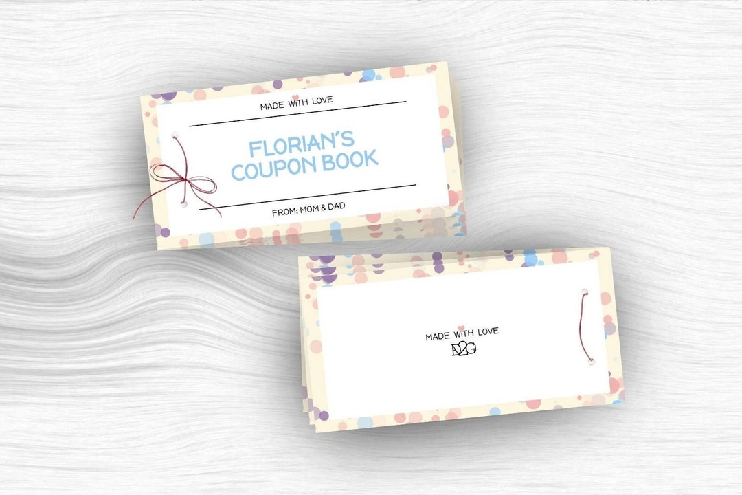 Coupon Book Template for Kids Birthday Coupon Book Reward Coupons ...