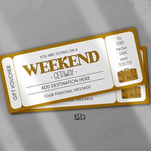 Weekend Getaway Gift Certificate Template Romantic Weekend Surprise ...