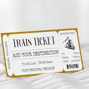 Train Ticket Template Travel Gift Coupon Printed Creative Personalized ...