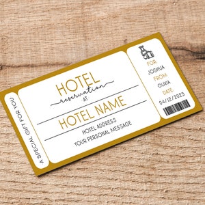 Hotel Voucher Gift Certificate Hotel Reservation Surprise Trip Reveal ...