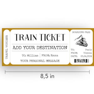 Train Ticket Template Travel Gift Coupon Printed Creative Personalized ...