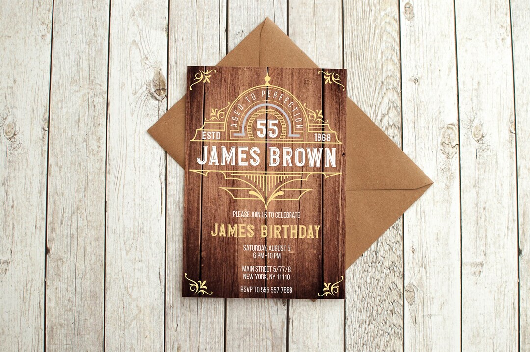 Whisky Party Invite Printable Bourbon Card - Editable Scotch Invitation ...