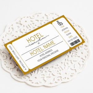 Hotel Voucher Gift Certificate Hotel Reservation Surprise Trip Reveal ...