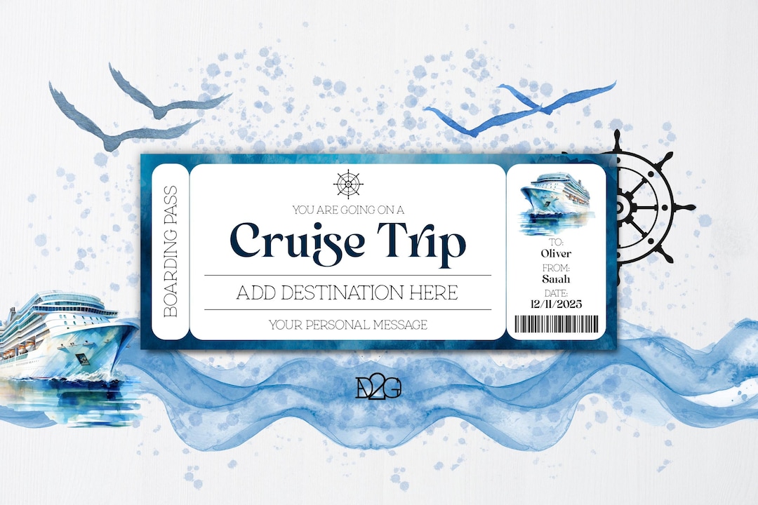 Cruise Ticket Template Cruise Gift Certificate Template Weekend Getaway ...