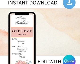 Coffee Date Invitation Digital - Etsy