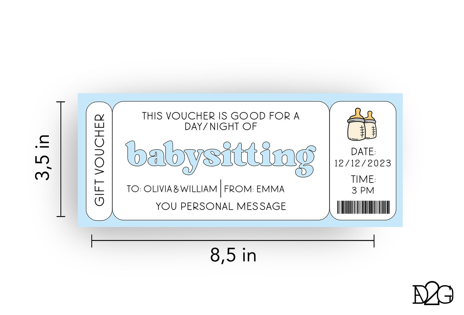 Babysitting Voucher Gift Certificate Template Babysitting Coupons for ...