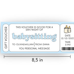 Babysitting Voucher Gift Certificate Template Babysitting Coupons for ...