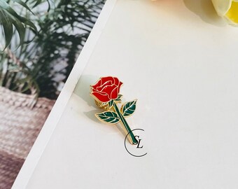 Enamel Rose - Etsy