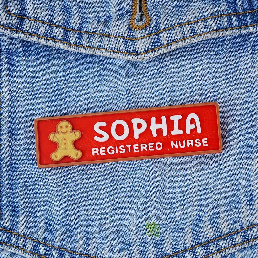 Gingerbread Man Name Tags, Registered Nurse Pin Brooch, Custom Nurse ...