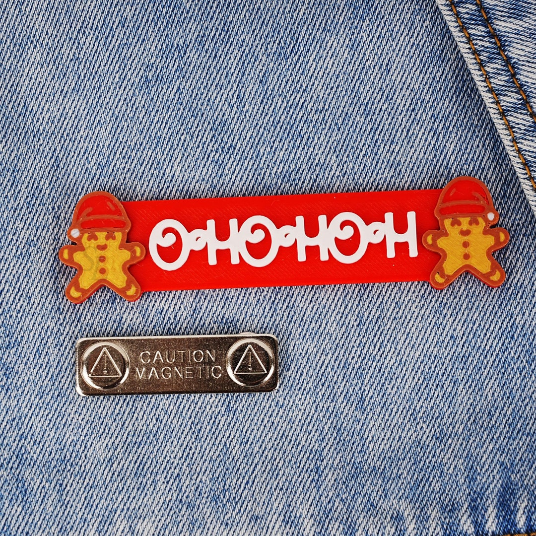 Gingerbread Man Magnetic Pins, Ho Ho Ho Pin Brooch, 3D Printed ...