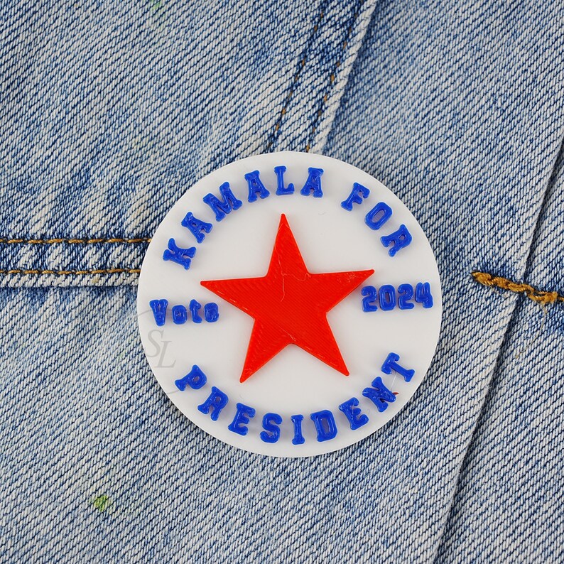 Kamala Harris Name Badge, 3D Printed Kamala Name Tag, Kamala Brooch Pin ...