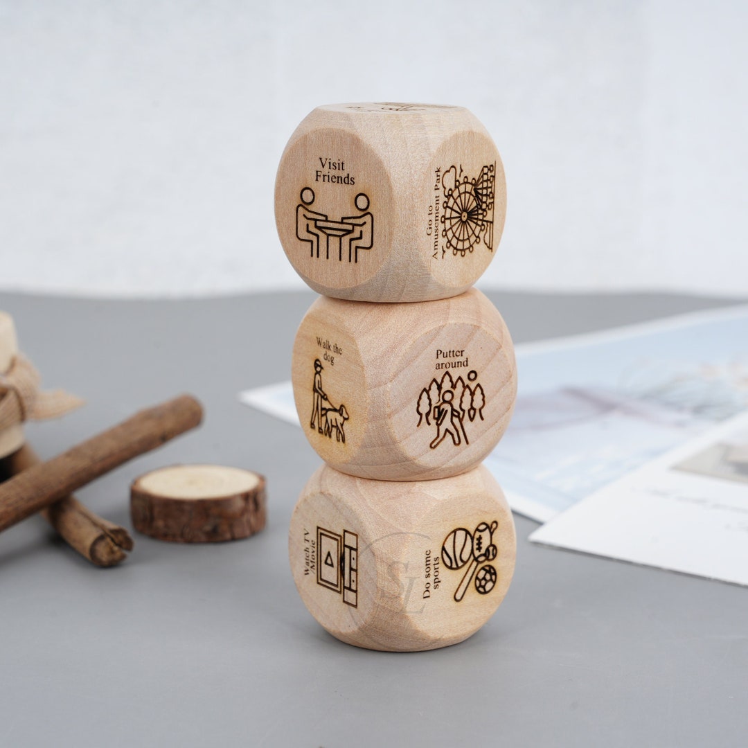 What to Do Decision Dices, Date Night Dice, Personalized Wooden Decision Dice, Custom Engraved ...