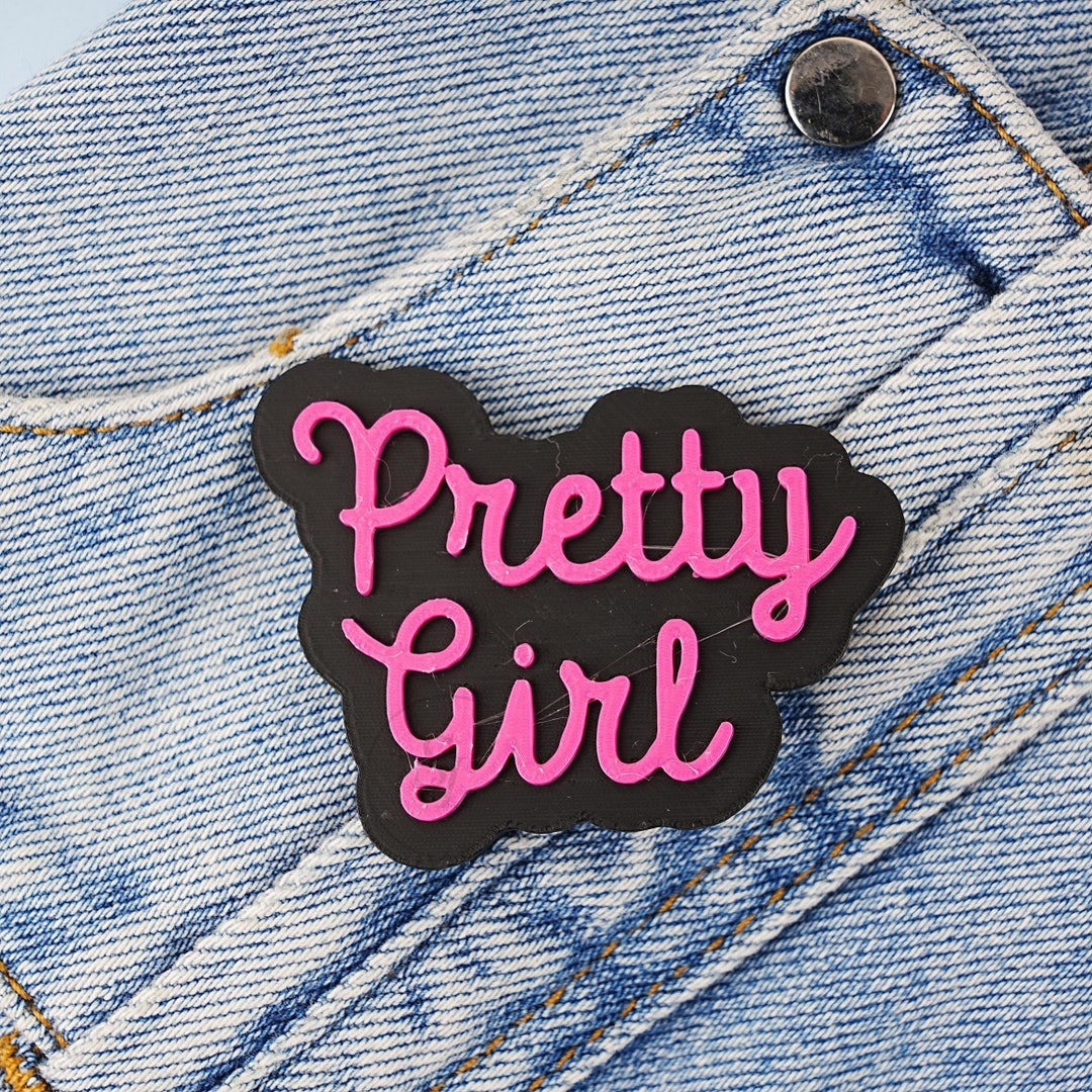 Pretty Girl Pin Brooch, Girly Pin Badges, 3D Printed Pin Brooch for ...