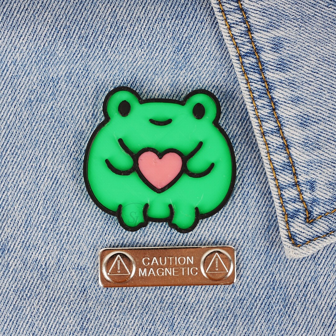 Fun Frog Magnetic Badges, 3D Printed Frog Pin Brooch, Lapel Pin Brooch ...