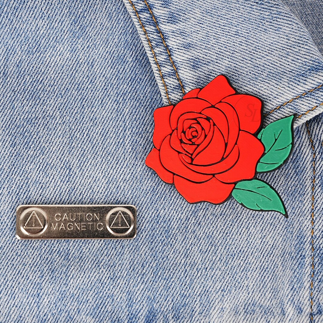 Red Rose Pins, Rose Flower Pin Brooch, Valentine's Day Pin Brooch ...