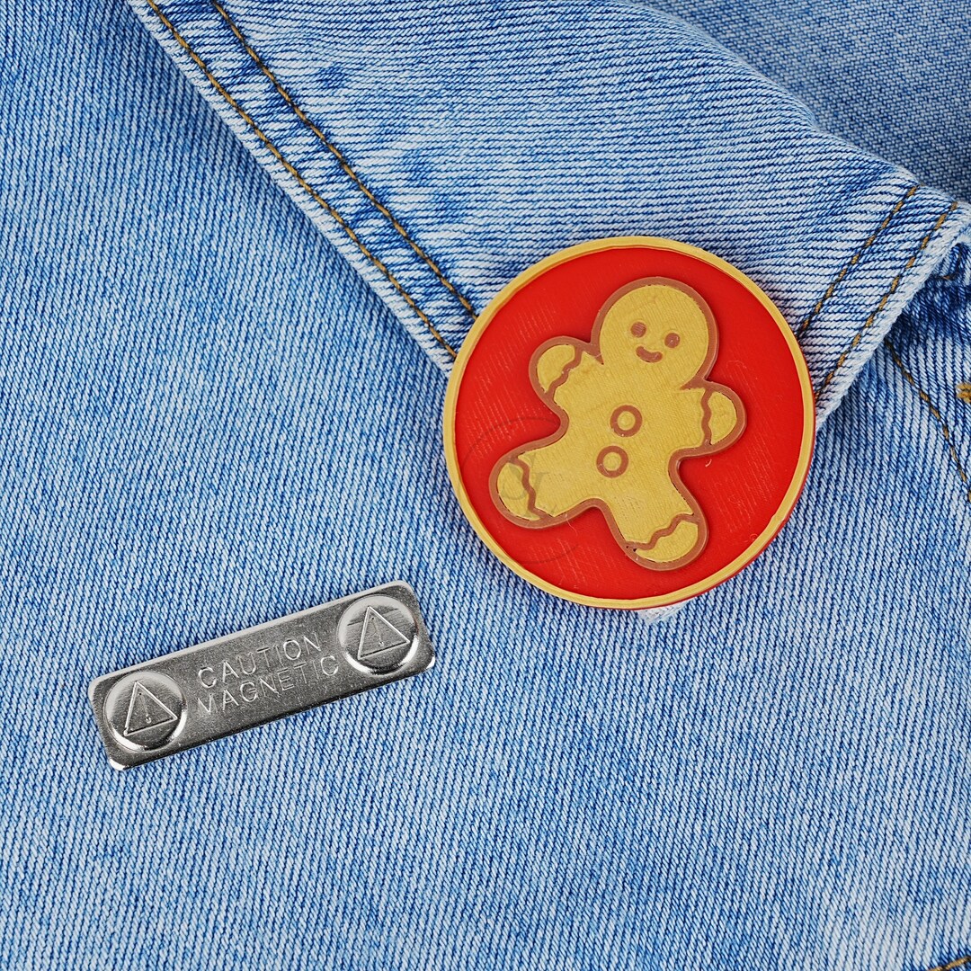 Fun Gingerbread Man Pin Brooch, 3D Printed Pin Badge, Lapel Pin Brooch ...