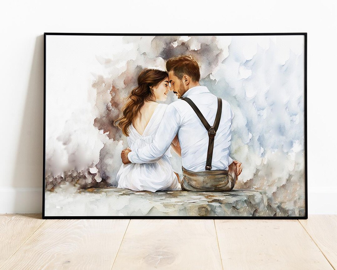 Custom Wedding Portrait Photo Print for Couples, Keepsake for Couples ...